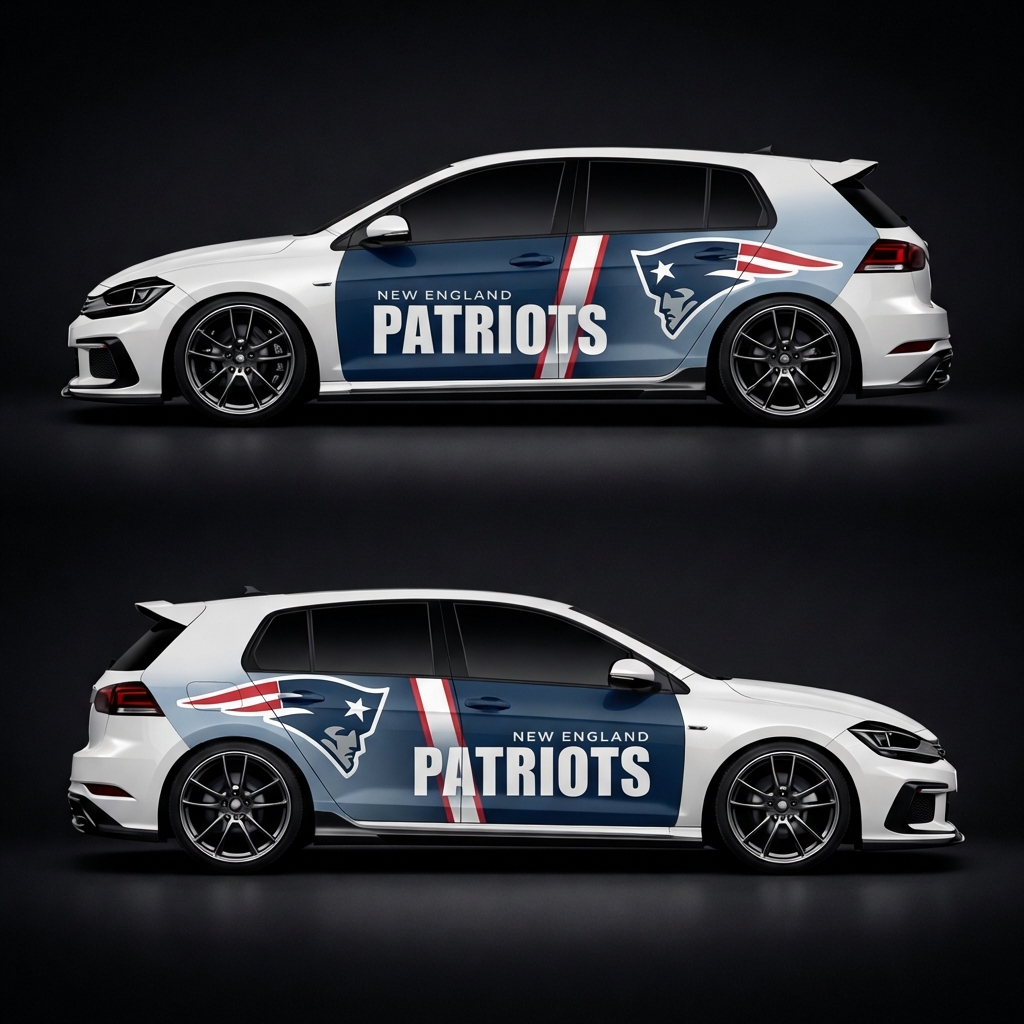 🏈🌟 New England Patriots Car Wrap – Go Pats - BLACKLIMEWRAP.COM