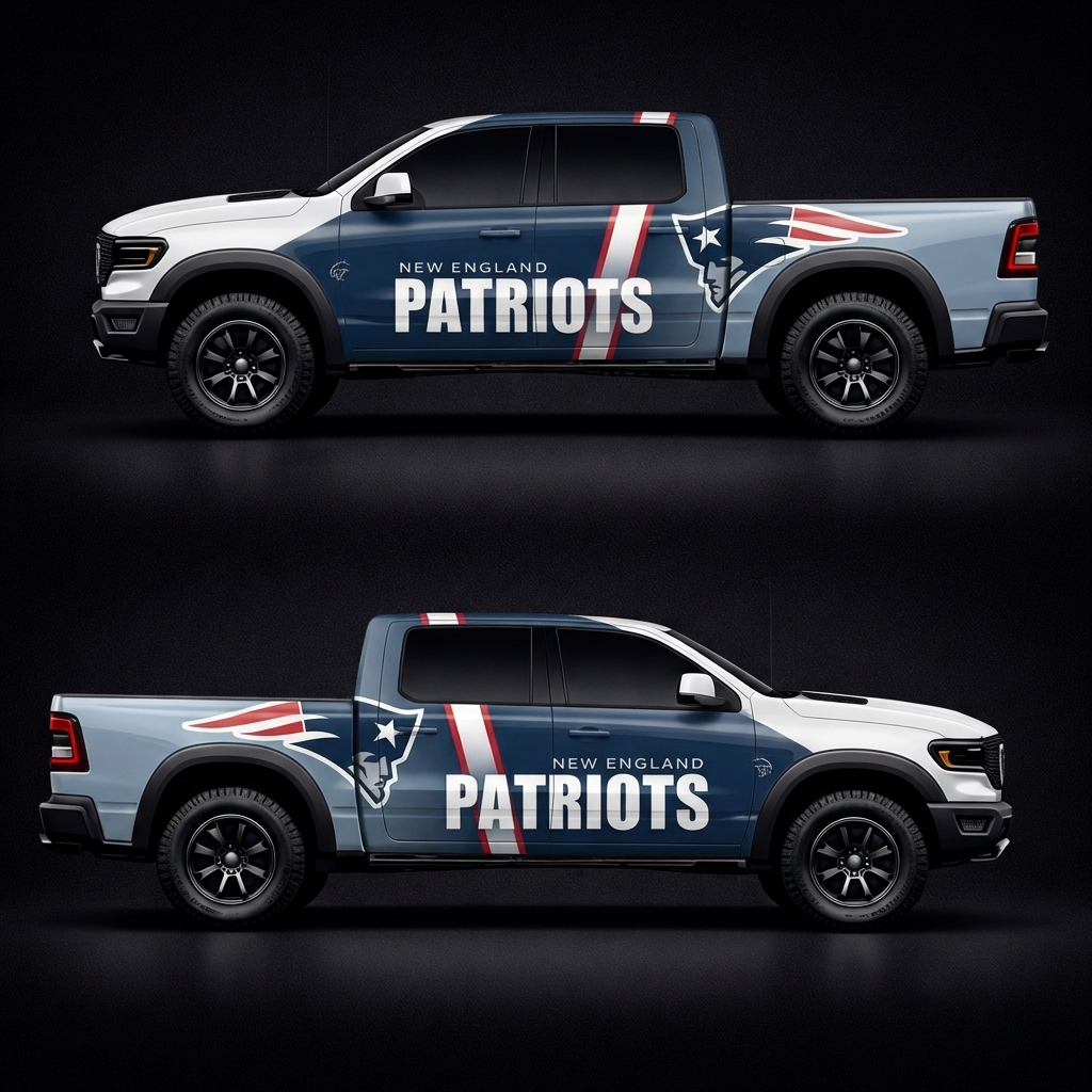 🏈🌟 New England Patriots Car Wrap – Go Pats - BLACKLIMEWRAP.COM