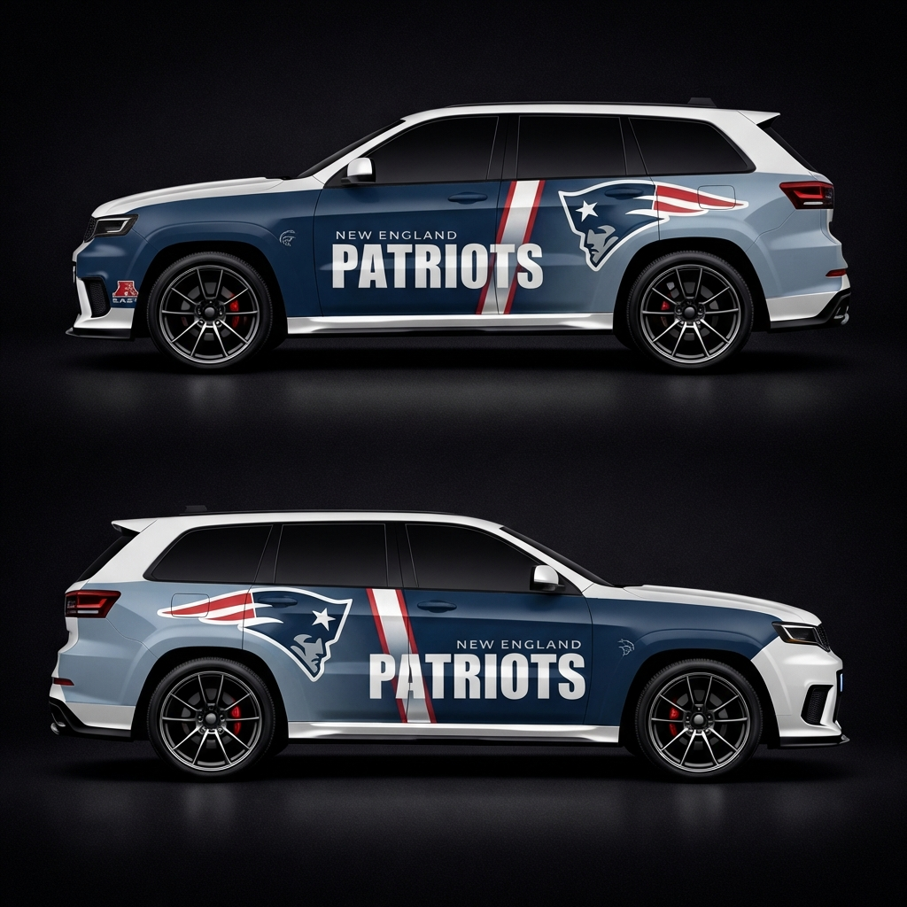 🏈🌟 New England Patriots Car Wrap – Go Pats - BLACKLIMEWRAP.COM